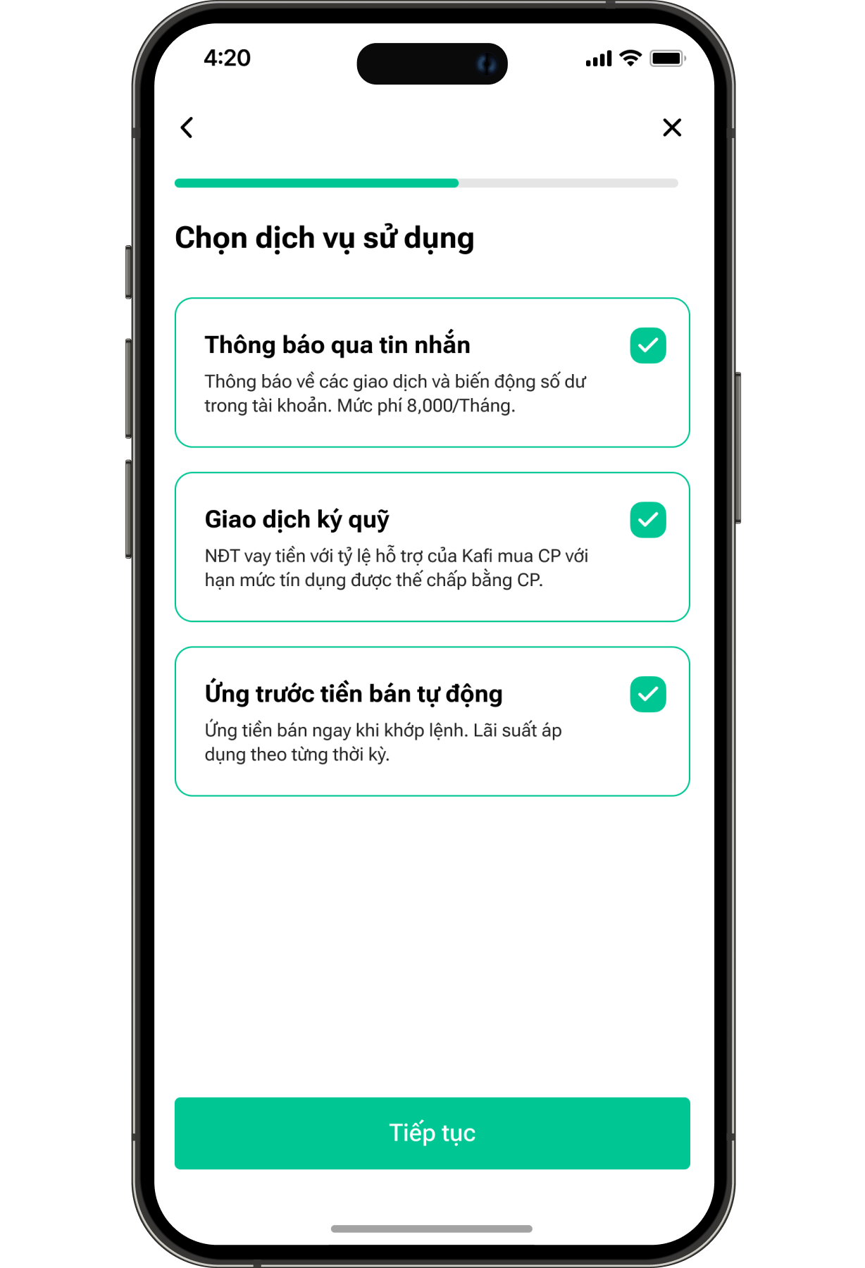 Kafi Open · Mở tài khoản