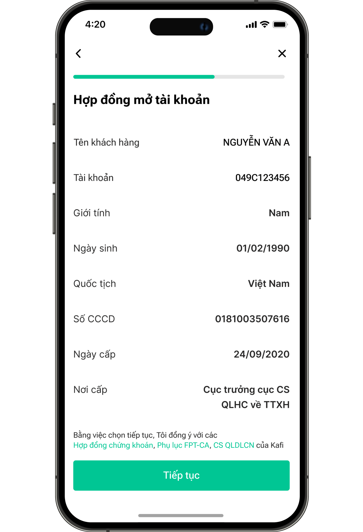 Kafi Open · Mở tài khoản